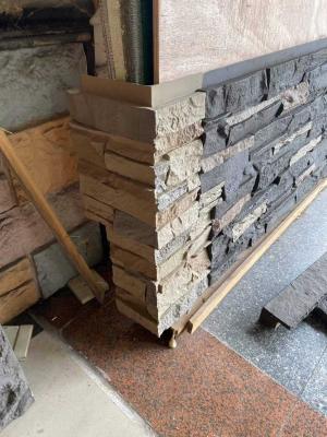 China PU Stone External Corner 300x150x220mm Culture Stone Veneer Faux Rock Wall Panel Cladding for Villa House Exterior Facade for sale