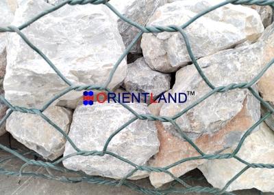 China Double Twisted Gabion Wire Baskets Pvc Coated Green Color Woven For Retaining Wall for sale
