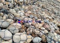 China Double Twisted Gabion Wire Baskets Pvc Coated Green Color Woven For Retaining Wall for sale