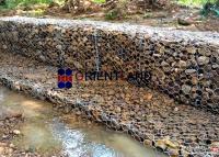 China Galfan Coated Gabion Stone Cages , Galvanized Gabion Basket Retaining Wall for sale