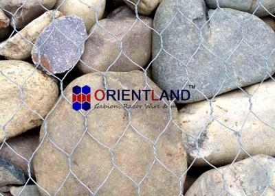 China Galfan Coated Gabion Stone Cages , Galvanized Gabion Basket Retaining Wall for sale