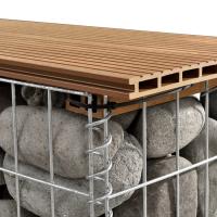 China Garden Wire Box Stone Box Teak WPC 3.5mm Gabion Bench Seat for sale