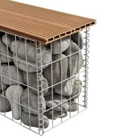 China Garden Wire Box Stone Box Teak WPC 3.5mm Gabion Bench Seat for sale