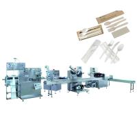 China Spoon Knife Fork Wet Wipe Tissue Paper Auto Feeding Counting Packing Making Machine Plastic Packaging Price Disposable for sale