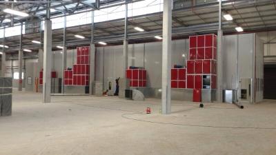 China CE Standard Industrial Spray Paint Booth for Bus Painting 15000×5000×5000mm with 49KW Power and 80℃ Temperature for sale