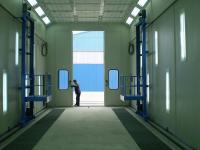 China CE Standard Industrial Spray Paint Booth for Bus Painting 15000×5000×5000mm with 49KW Power and 80℃ Temperature for sale