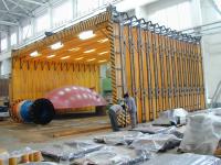 China Manual Folding Booth Bus Spray Booth Gas Heating Back Wall Extraction for sale