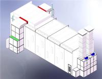 China 15m Bus Spray Booth Semi-Down Draft Extraction OEM 40000m3/h Air Volume 80℃ Max Temp for sale