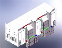 China 15m Bus Spray Booth Semi-Down Draft Extraction OEM 40000m3/h Air Volume 80℃ Max Temp for sale