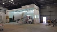 China PVC Curtain Prep Station 14000×6500×4000mm with 120000m³/h Air Supply and 880000 Kcal/h Heating Capacity for sale