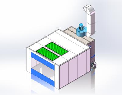 China Industrial Water Curtain Spray Booth 15000x5000x5000mm 380V 50Hz for Furniture Painting for sale