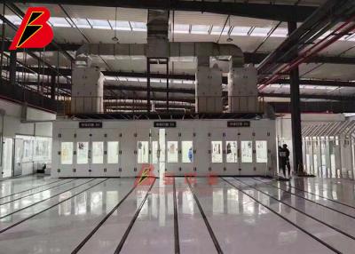 China Industrial Car Repair Multi Station Metal Sheet Painting Line with 6900×4000×2650mm Booths and 0.5m/s Air Speed for sale