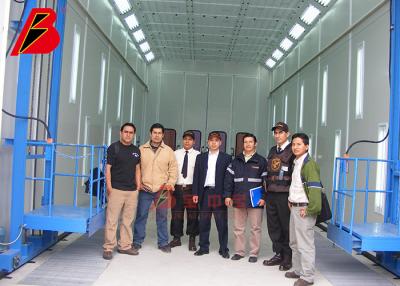 China 65kW Gas Heat Bus Spray Booth 15000x5000x5000mm with 140KW Total Power and 98% Air Filtration Efficiency for sale