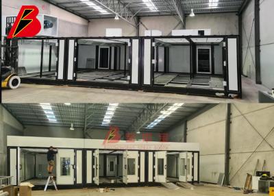 China Portable Twins Vehicle Spray Booth Container Style 9090×4040×2200mm with 25000m³/h Air Capacity for sale