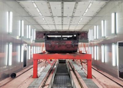 China Military Tank Painting Booth Line with PLC Control System and Side Exhaust Ventilation for Heavy Equipment Coating for sale