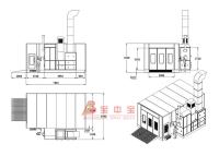 China Diesel Heat Spray Room Downdraft Paint Booth 70mm Panel 24000m³/h Capacity CE BZB-8500 for sale