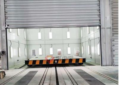 China Military Spray Booth with Base Transport Rail - Heavy Machine Painting Line with PLC Control & Side Exhaust System for sale