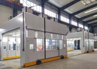 China Portable Spray Booth With Rail System Mobile Painting Room Industrial Grade Section Steel Construction for sale