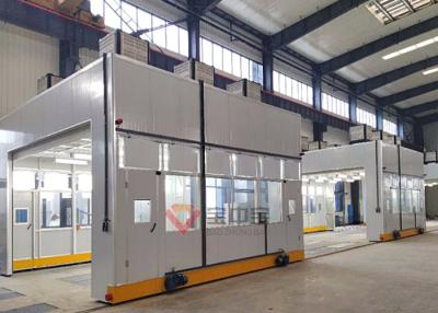 China Portable Spray Booth With Rail System Mobile Painting Room Industrial Grade Section Steel Construction for sale