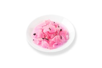 China Bulk Sakura Zuke Pickled Food Sweet Sour Pink Radish Crisp Texture 1kg Catering Pack for sale