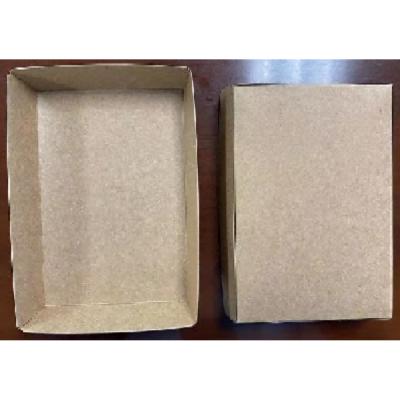 China 188×133mm Eco Kraft Disposable Food Packaging Square Sushi Takeout Box Low MOQ for sale