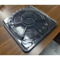 China PP Multi-Compartment Disposable Food Packaging Round Cold Platter/Sushi Set with Lid for sale