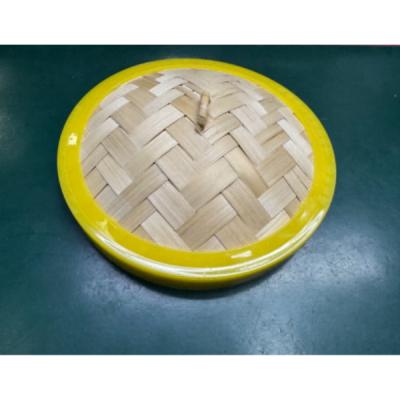 China 18cm Reinforced Steamer Lid, Bamboo Wood Steamers with Plastic Rim for sale
