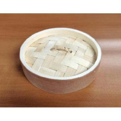 China 12cm Mini Bamboo Wood Steamers Cover, Natural Hand-Woven Dim Sum Lid for sale