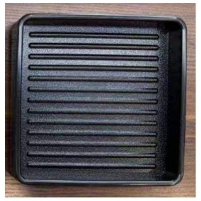 China Black ABS Meat Dish, Ribbed Tableware Accessories for Buffet & Shabu Shabu for sale