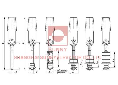 China Elevator Spare Part Rope Suspensions With Sockets For Traction System for sale