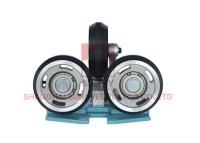 China 10 / 16mm Rail Width Semi Elastic Roller Guide Shoes For Elevator Parts for sale