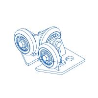 China PU/Rubber Material Fixed Roller Guide Shoes Elevator Repair Parts for sale