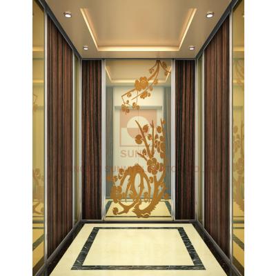 China Wooden Elevator Cabin Decoration Luxury Ceiling And Down Lamp for sale