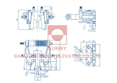 China Double Pulling Elevator Lift Progressive Safety Gear Device Gear for sale