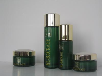 China Customized Frosted Flint Cream Cosmetic Glass Bottles and Jars 100ML 40ML for sale
