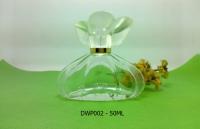China Clear Ribbed 50ml Cosmetic Glass Bottle Perfume Glass Bottle With c / w K-resin Cap for sale