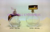 China Ladies Cosmetic Glass Bottle , Crstal White 30ml Spray Perfume Bottle With Pump for sale