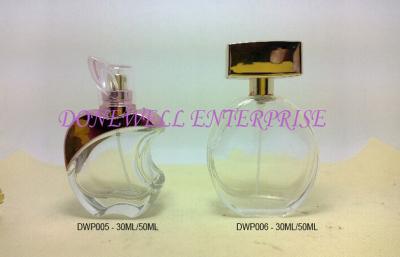 China Ladies Cosmetic Glass Bottle , Crstal White 30ml Spray Perfume Bottle With Pump for sale