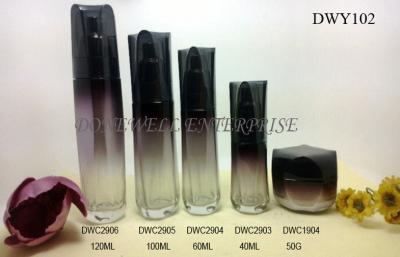 China 60ml 40ml Painted Cosmetic Glass Bottle Set For Skincare Cream for sale
