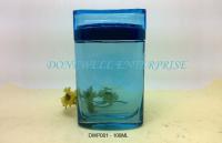 China Mens Flat Oval 100ml Cosmetic Glass Bottle Perfume Glass Bottles With PP Collar for sale
