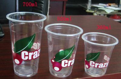 China Transparent Disposable Plastic Cups For Bubble Tea , Dome Lid 360ml PP for sale
