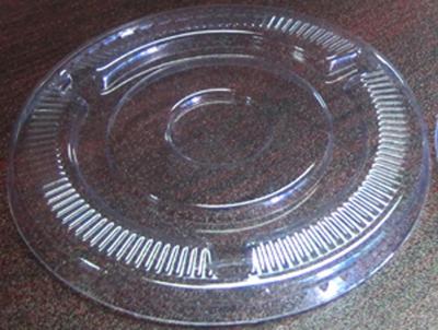 China Plastic Clear Disposable Cup Lids Flat Shape With 92mm Diameter for sale