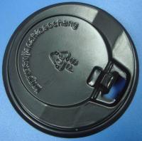 China 90mm Disposable PS Plastic Cup Lids White Eco Friendly For Coffee for sale