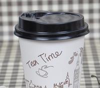 China 90mm Disposable PS Plastic Cup Lids White Eco Friendly For Coffee for sale