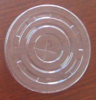 China 90mm PET Plastic Flat Disposable Cup Lids Eco Friendly For Milk Cups for sale