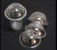 China Transparent Disposable Cup Lids , 92mm Plastic Dome Lid For Milk for sale