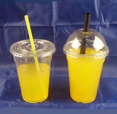 China 85mm Disposable Cup Lids With Plastic Flat Lid Semi Round Hole for sale