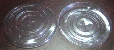 China 98mm Plastic Disposable Clear Cup Lids For Milk , PET Flat Shape for sale