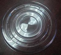 China 98mm Plastic Disposable Clear Cup Lids For Milk , PET Flat Shape for sale