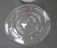 China 98mm Plastic Disposable Clear Cup Lids For Milk , PET Flat Shape for sale